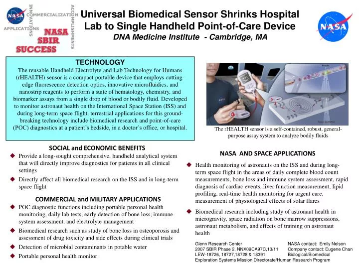 PPT - Universal Biomedical Sensor Shrinks Hospital Lab to Single ...
