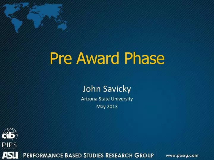 PPT - Pre Award Phase PowerPoint Presentation, free download - ID:2076524