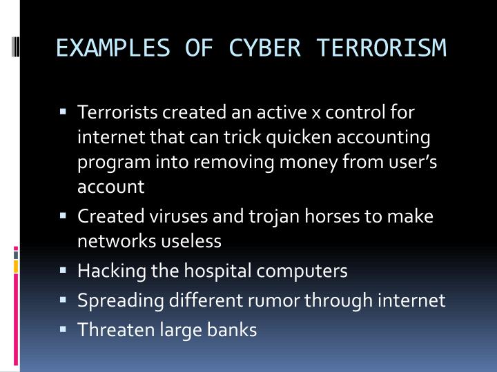 PPT - CYBER TERRORISM PowerPoint Presentation - ID:2076840