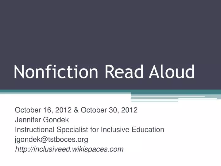 PPT - Nonfiction Read Aloud PowerPoint Presentation, free download - ID ...