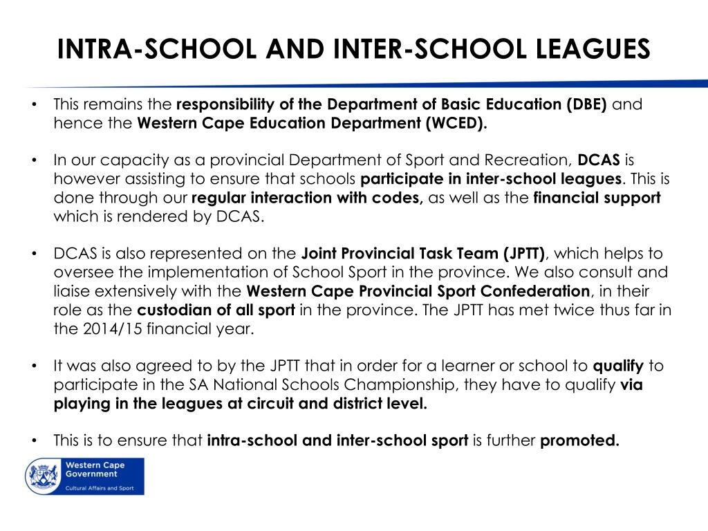 PPT - SUB-DIRECTORATE: S CHOOL SPORT DIRECTORATE: SPORT DEVELOPMENT 31 ...