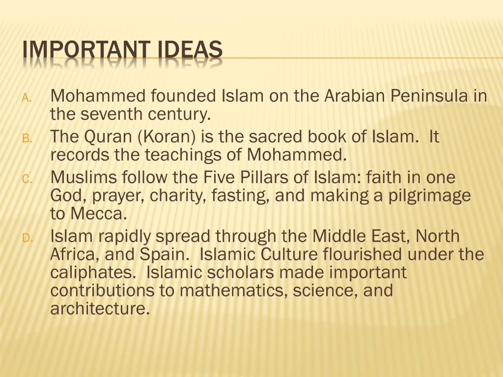 PPT - Unit 3 -Chapter 9: The Islamic World and Africa PowerPoint ...