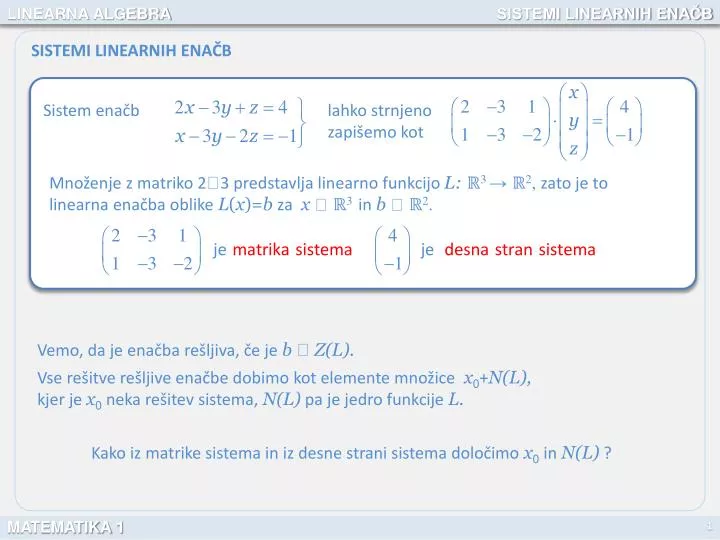 PPT - LINEARNA ALGEBRA PowerPoint Presentation, free download - ID:2078597
