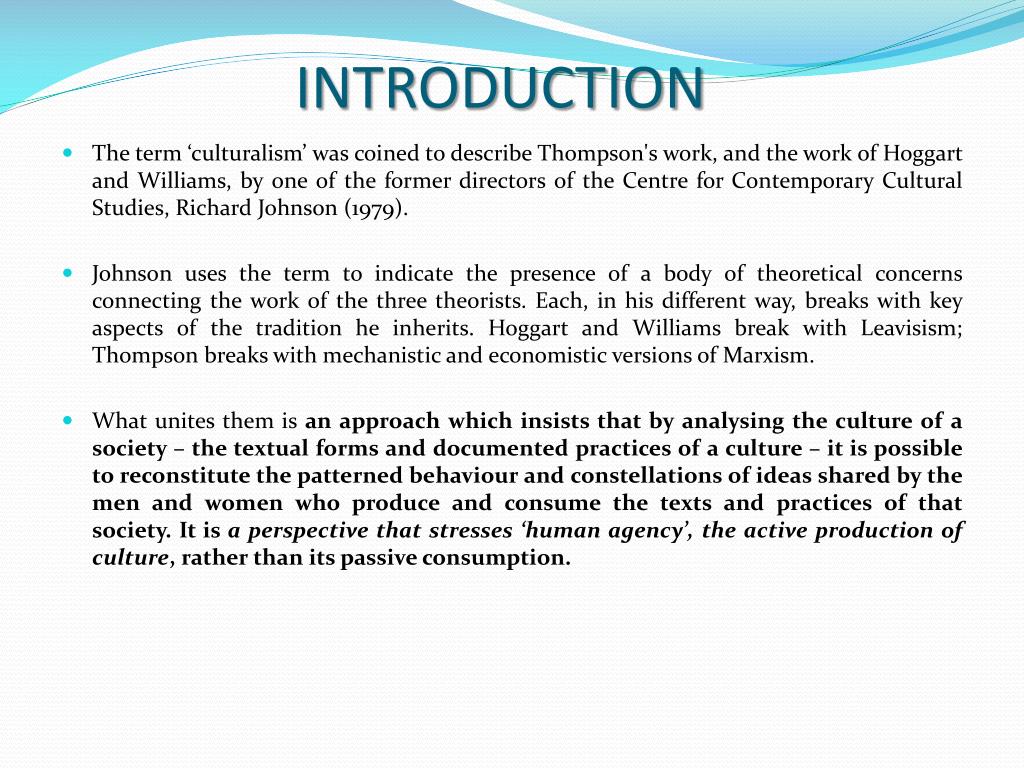 PPT - CULTURALISM Chapter 3 – Cultural theory and Popular culture ...