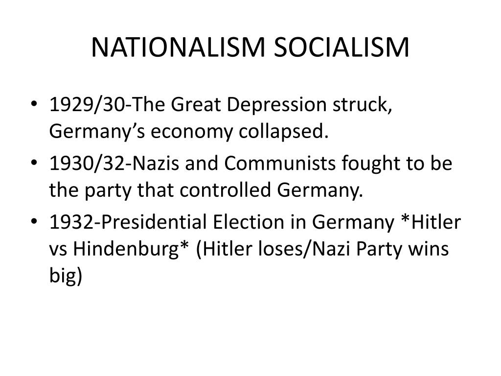 PPT - THE RISE OF NATIONAL SOCIALISM PowerPoint Presentation, free ...
