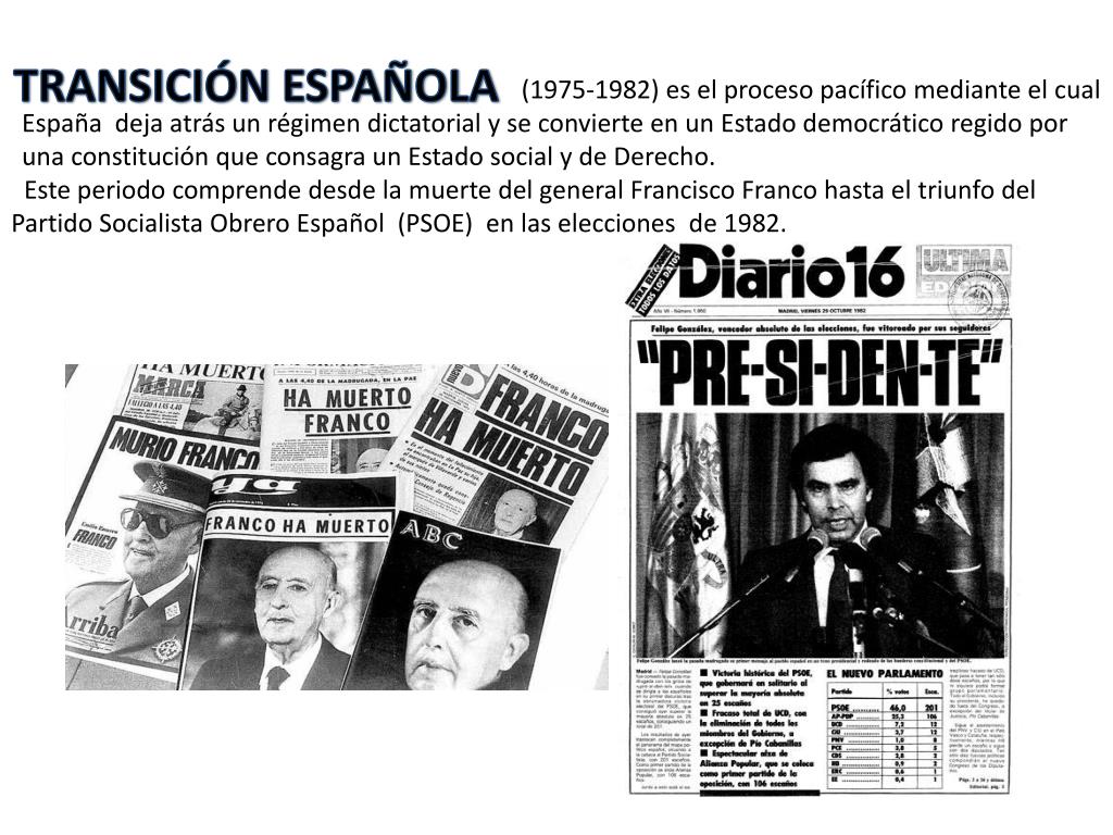PPT - LA TRANSICIÓN ESPAÑOLA (1975-1982) PowerPoint Presentation, free ...