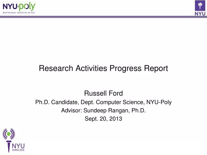 PPT - Research Activities Progress Report PowerPoint Presentation, free ...