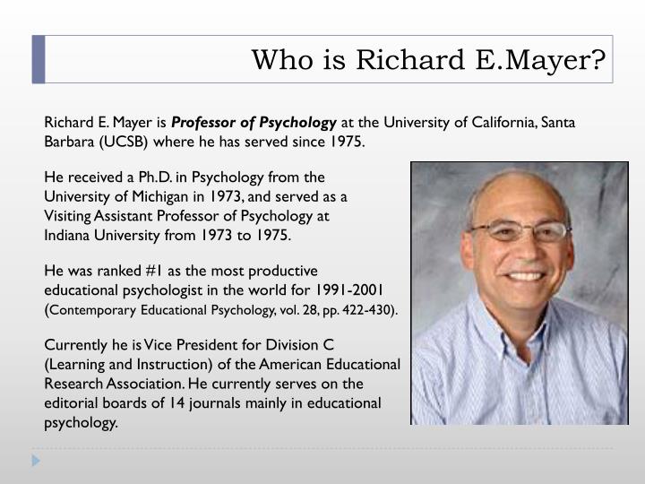 PPT - Cognitive Theory of Multimedia Learning – Richard E. Mayer ...