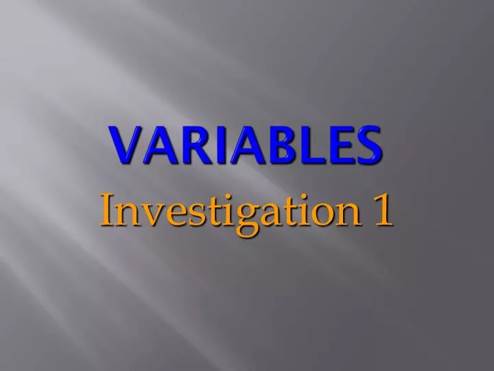 PPT - Variables PowerPoint Presentation, free download - ID:2081326