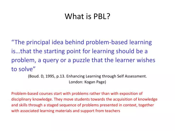 PPT - What is PBL? PowerPoint Presentation, free download - ID:2081700