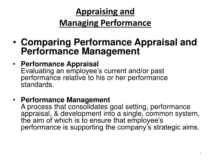 PPT - Appraising and Managing Performance PowerPoint Presentation, free ...
