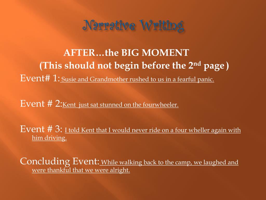 PPT - Narrative Writing 4 th Grade- Mrs. Green How to complete a ...