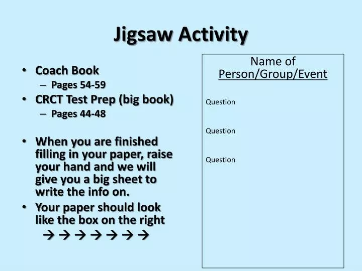 PPT - Jigsaw Activity PowerPoint Presentation, free download - ID:2082661 PPT - Jigsaw Activity PowerPoint Presentation, free download - ID:2082661