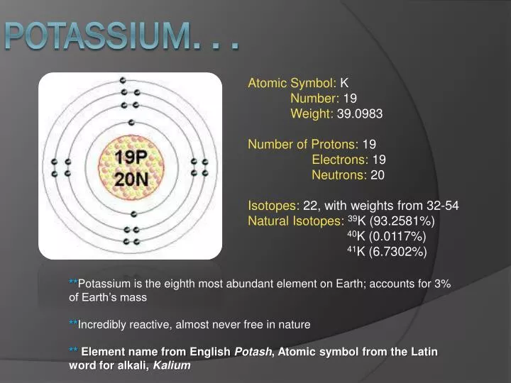 PPT - Potassium. . . PowerPoint Presentation, free download - ID:2083136