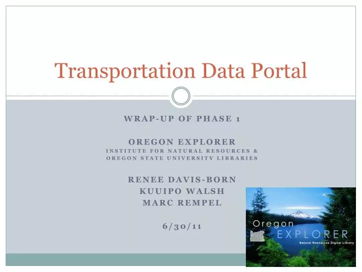 PPT - Transportation Data Portal PowerPoint Presentation, free download ...