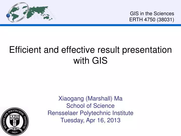 PPT - Efficient and effective result presentation with GIS PowerPoint ...