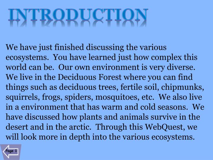 PPT - Ecosystem WebQuest 4 th Grade Mrs. Jones PowerPoint Presentation ...