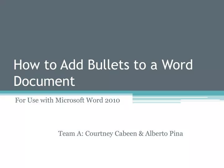 PPT How To Add Bullets To A Word Document PowerPoint Presentation Free Download ID 2083948