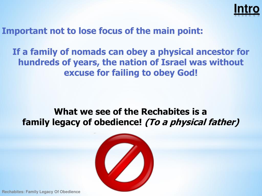 PPT - Rechabites: Family Legacy Of Obedience PowerPoint Presentation ...