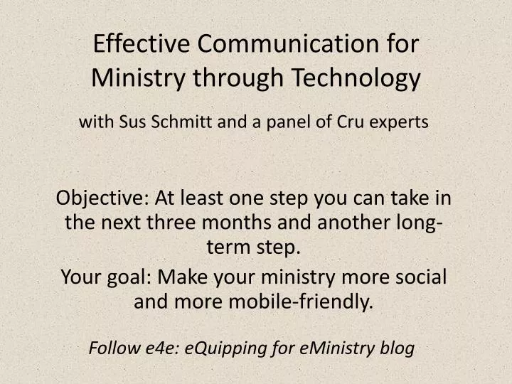 PPT - Effective Communication for Ministry through Technology ...