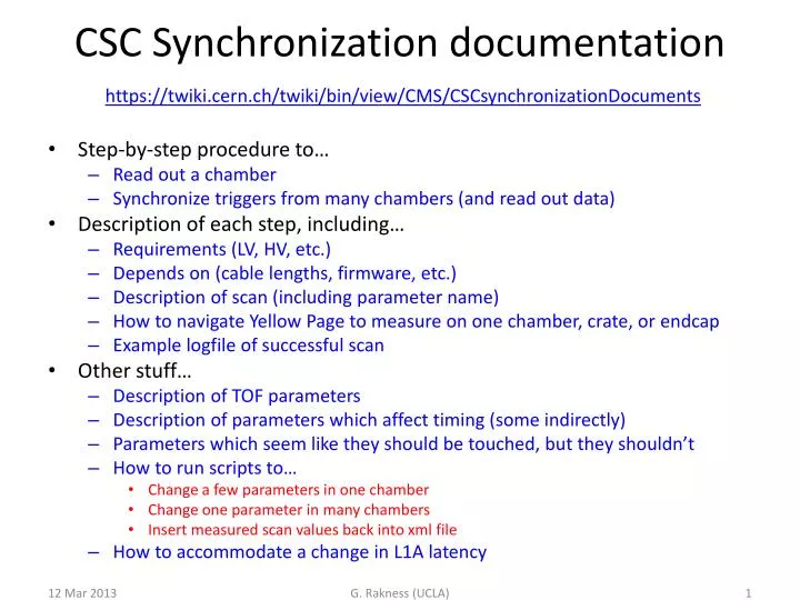 PPT - CSC Synchronization documentation PowerPoint Presentation, free download - ID:2084492