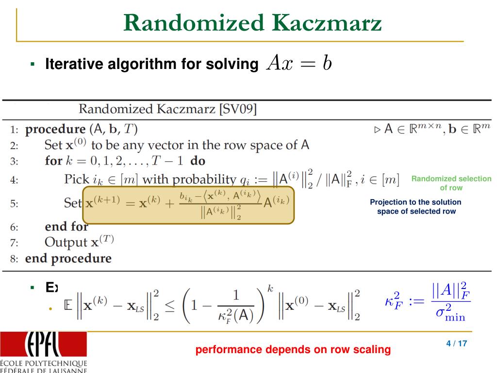 Ppt Randomized Kaczmarz Powerpoint Presentation Free Download Id 2084536
