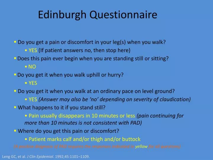 PPT - Edinburgh Questionnaire PowerPoint Presentation, free download ...