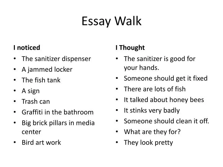 PPT - Essay Walk PowerPoint Presentation, free download - ID:2085693