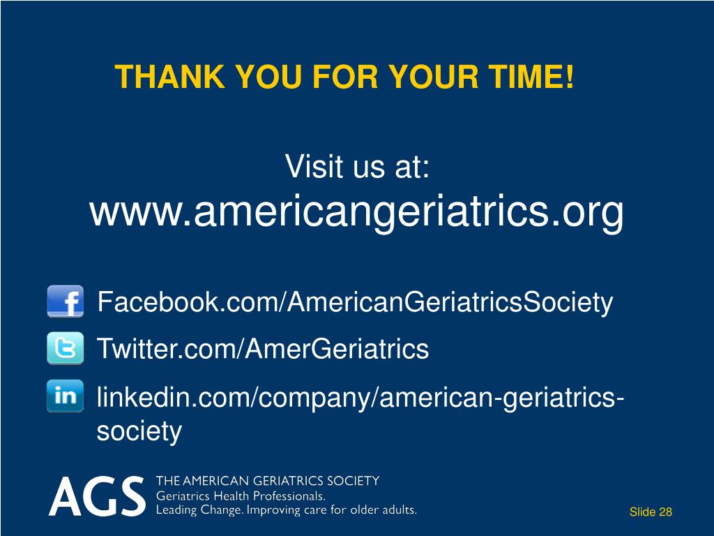 PPT - THE AMERICAN GERIATRICS SOCIETY Geriatrics Health Professionals ...