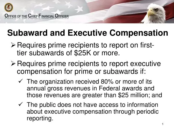 PPT - Subaward and Executive Compensation PowerPoint Presentation, free ...