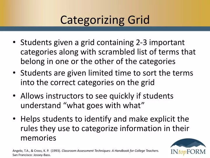 PPT - Categorizing Grid PowerPoint Presentation, free download - ID:2086995