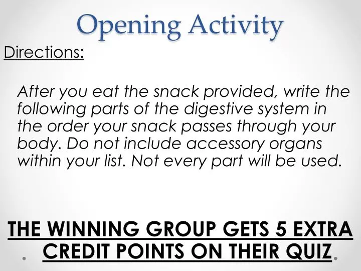 PPT - Opening Activity PowerPoint Presentation, free download - ID:2087364