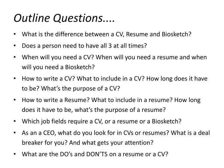 PPT - Outline Questions.... PowerPoint Presentation, free download - ID ...