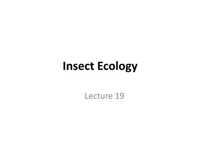 PPT - Insect Ecology PowerPoint Presentation, free download - ID:2087805