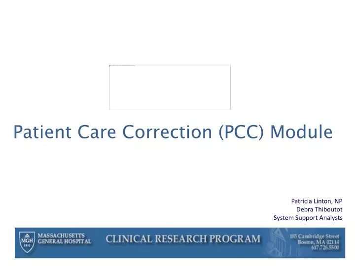 PPT - Patient Care Correction (PCC) Module PowerPoint Presentation ...