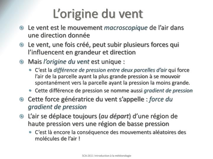 PPT - La pression atmosphérique et l’origine des vents PowerPoint ...
