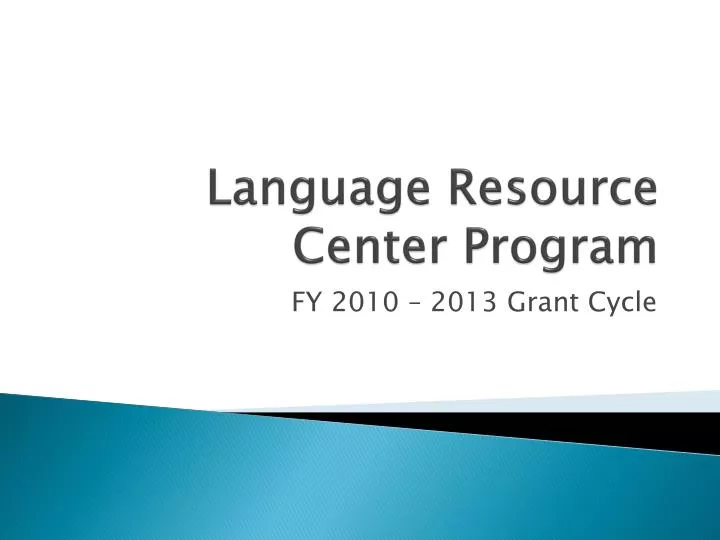 PPT - Language Resource Center Program PowerPoint Presentation, free ...