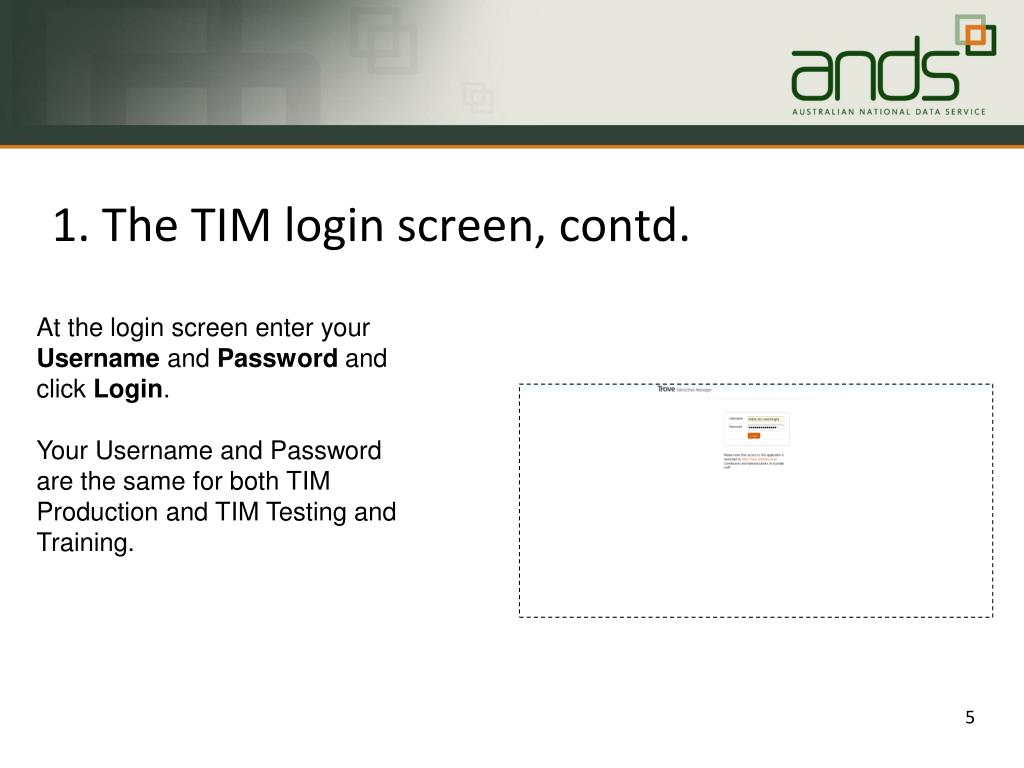 PPT - Module 2: Login to TIM and the TIM homepage PowerPoint ...