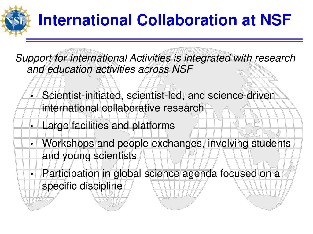 PPT - International Research Collaboration Opportunities through NSF's ...