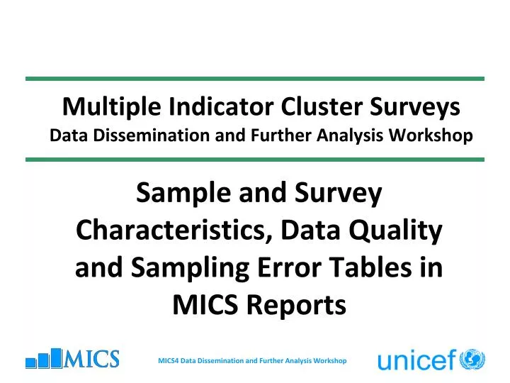 PPT - Multiple Indicator Cluster Surveys Data Dissemination and Further ...
