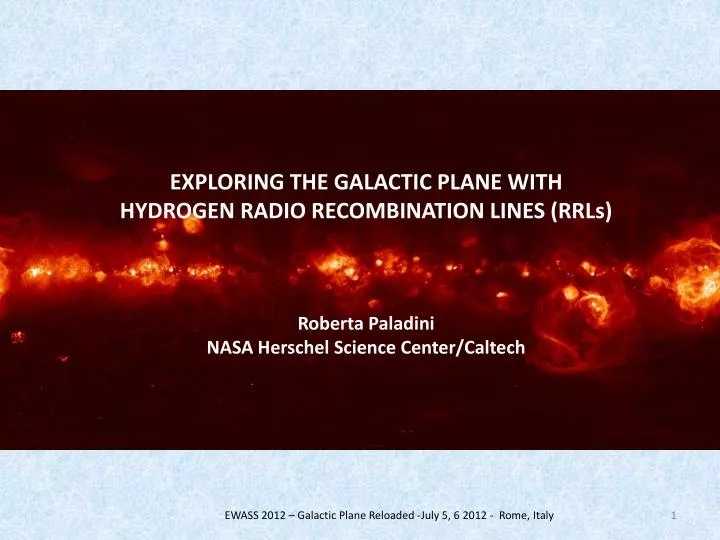 PPT - EXPLORING THE GALACTIC PLANE WITH HYDROGEN RADIO RECOMBINATION ...