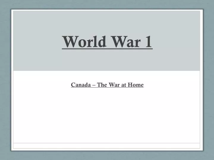 PPT - World War 1 PowerPoint Presentation, free download - ID:2090144