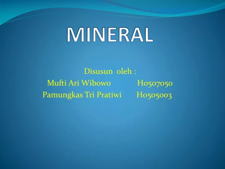 PPT - MINERAL PowerPoint Presentation, free download - ID:2090477