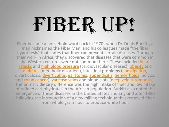 PPT - Fiber Up! PowerPoint Presentation, free download - ID:2090624