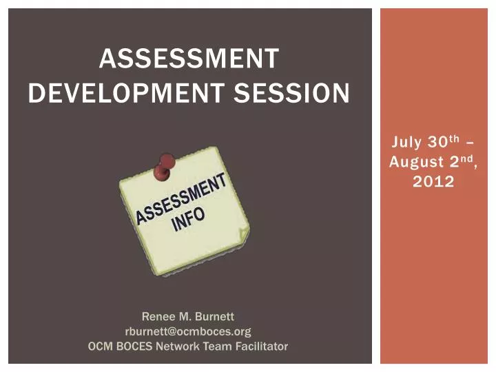 PPT - assessment development SESSion PowerPoint Presentation, free ...