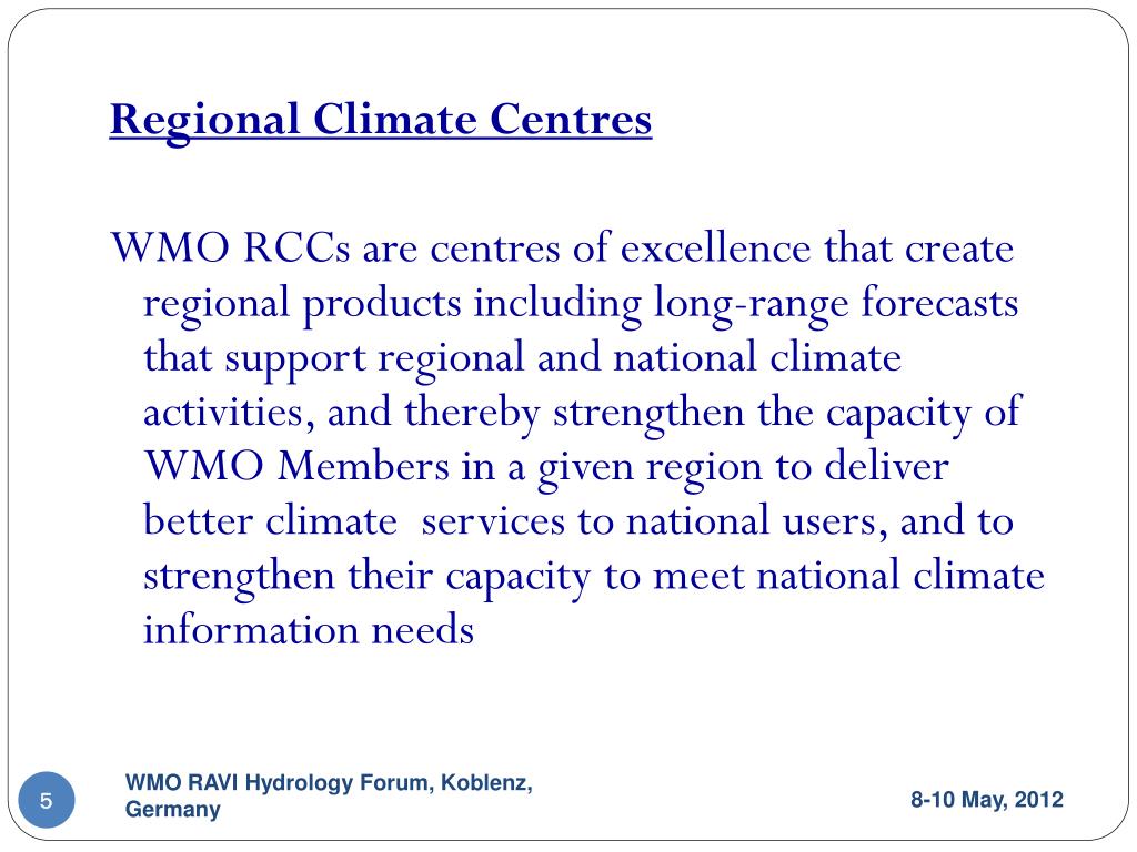 PPT - Climate related activities in WMO RA VI region PowerPoint ...