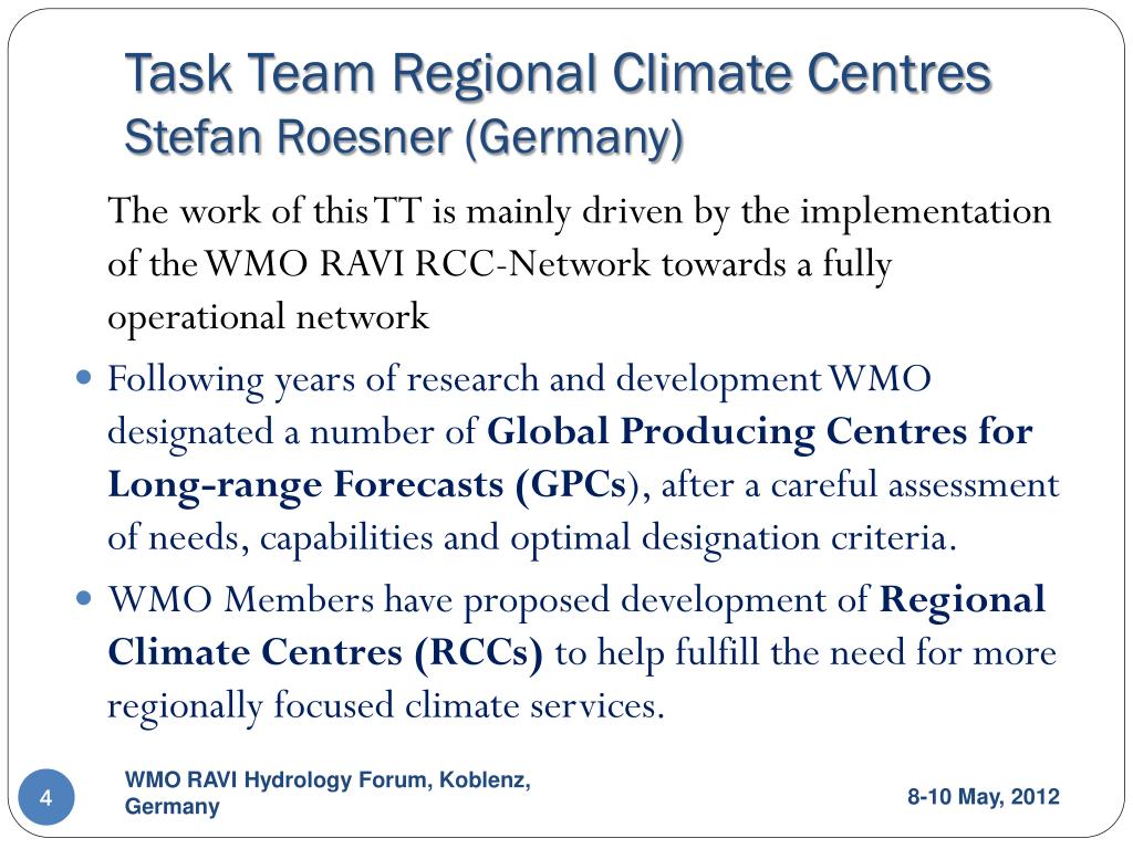PPT - Climate related activities in WMO RA VI region PowerPoint ...