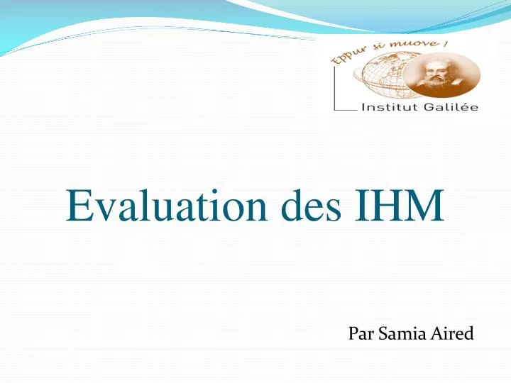 PPT - Evaluation des IHM PowerPoint Presentation, free download - ID ...