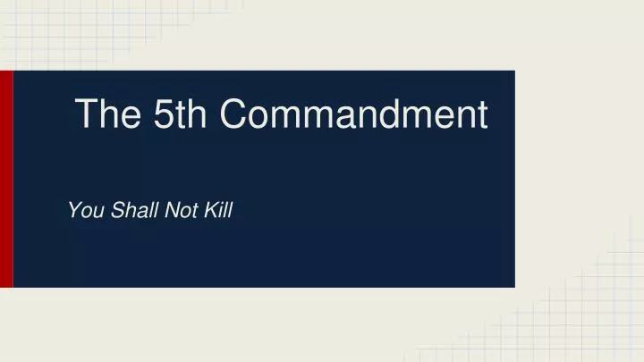PPT - The 5th Commandment PowerPoint Presentation, free download - ID ...