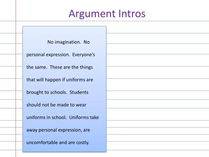 PPT - Argument Intros PowerPoint Presentation, free download - ID:2091185